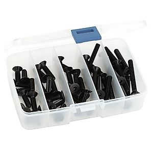 M6-1.0 x 20/25/30/35/40mm Flat Head Socket Cap Screws, Allen Socket Drive, Alloy Steel Grade 10.9, Black Oxide, 50 PCS