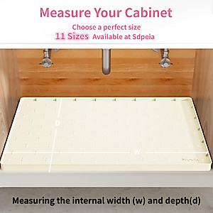 Sdpeia Under Sink Mat for [34" x 22"] Cabinet, Upgraded Silicone Waterproof Mat Kitchen Cabinet Liner Cabinet Protector Kitchen Organizers and Storage