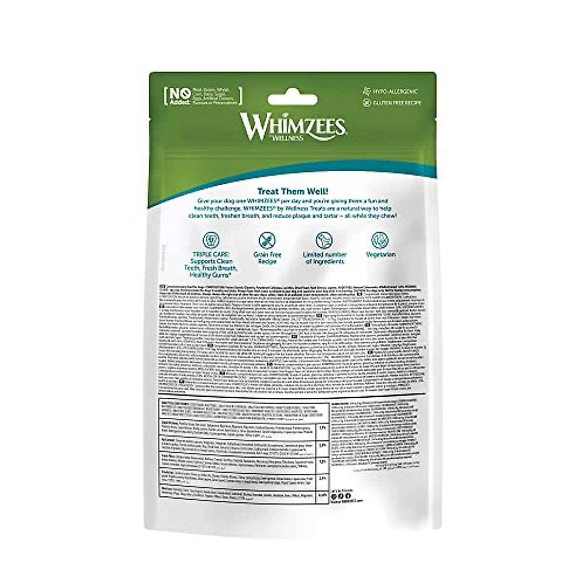 WHIMZEES Alligator, Natural and Grain Free Dog Dental Sticks, Dog Chews for Medium Breeds, 12 Pieces, Size M