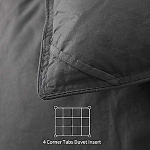 ENMUJOY Goose Down Comforter Twin Size Duvet Fluffy All Season Bedding Medium Warmth Soft 100% Organic Cotton Cover 8 Corner Tabs 33 oz (Grey, Twin)