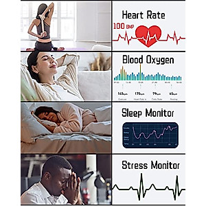 Smart Watch, 1.96-Inch HD Touch Screen Smartwatch with Text and Call, Heart Rate, Blood Oxygen, and Activity Trackers - Compatible with iPhone and Android, IP68 Waterproof, for Men and Women (Blue)