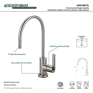 KINGSTON BRASS KS8198CTL Continental Water Filtration Faucet, Brushed Nickel