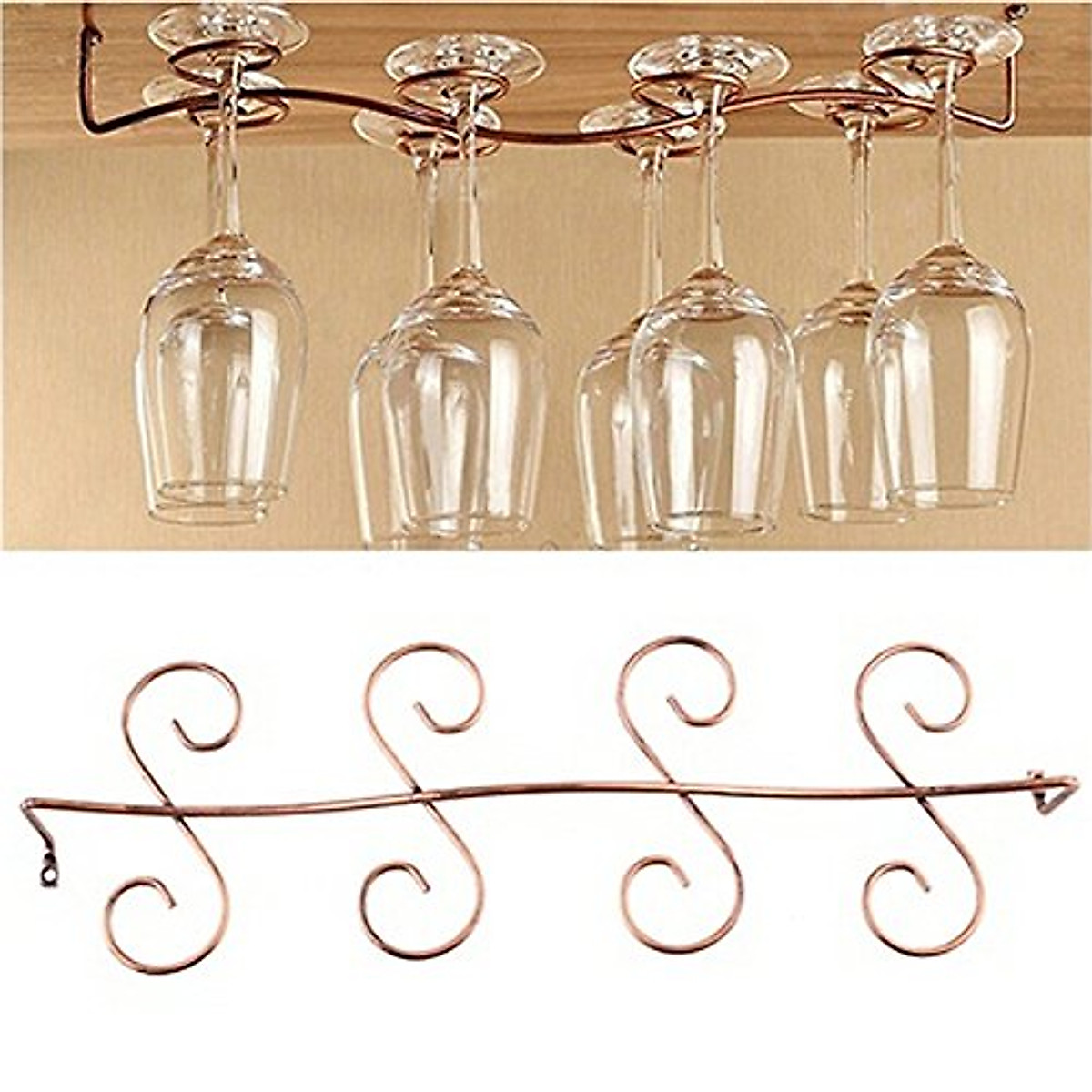 Red Wine Cabinet - 1pc 6 8 Wine Glass Rack Stemware Hanging Under Cabinet Holder Bar Screws - Copper Free Steel Short Carlisle Under Rubbed Large Commercial Stainless Glass Stemware Bronze In