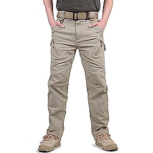 Tactical Pants Mens Multi Pockets Cargo Pants Military Combat Cotton Pant Hike Pants Dark Gray 4XL