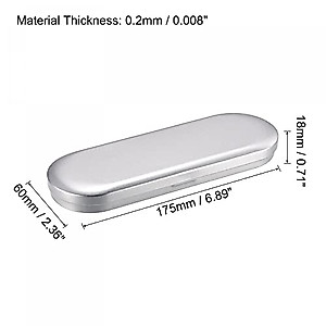 uxcell Metal Tin Box, 2pcs 6.89" x 2.36" x 0.71" Rectangular Empty Tinplate Storage Containers with Hinged Lids