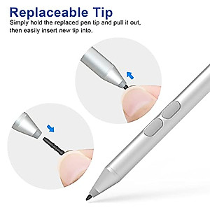 Pen Stylus for Surface Pro 9/8/X/7+/6/5/4/3/Surface 3, Surface Go 3/2/1, Surface Laptop/Studio/Book 4/3/2/1 with Palm Rejection, 1024 Levels Pressure, 2500h Working Hours