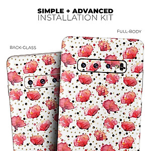 DesignSkinz Karamfila Watercolo Poppies V3 Protective Vinyl Decal Wrap Skin Cover Compatible with The Samsung Galaxy S20 (Screen Trim & Back Glass Skin)