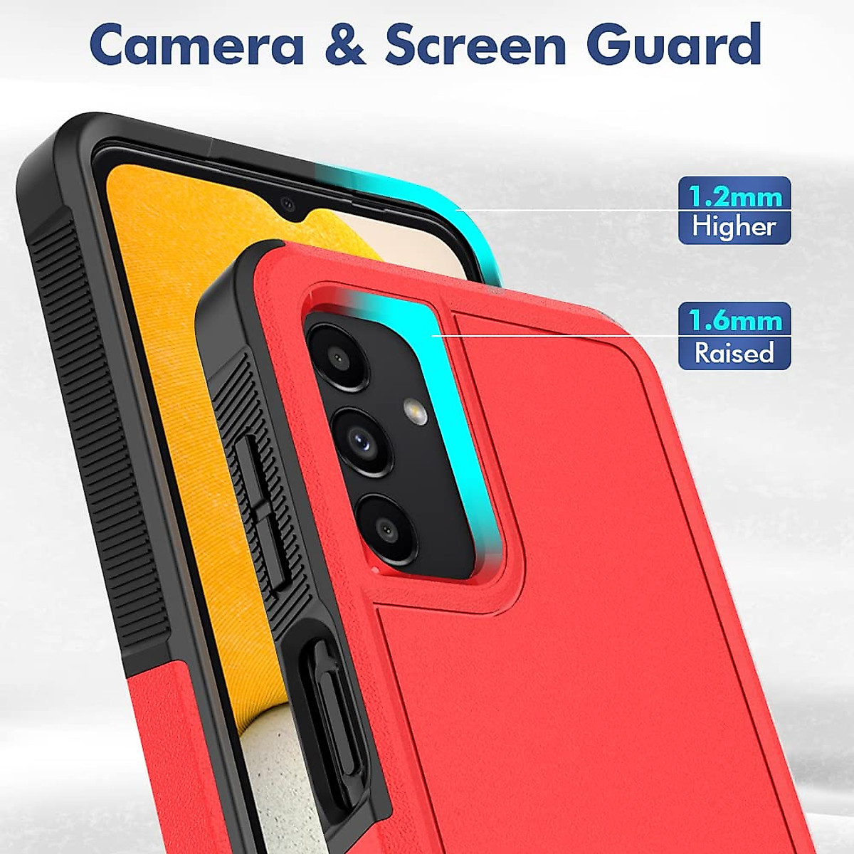 Jeylly for Samsung Galaxy A04S Case, Samsung A13 5G Case Military Grade Drop Protection Soft TPU Matte Hard Back, Heavy Duty Shockproof Durable Cell Phone Case for Galaxy A13/A04S, Red
