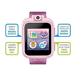 Kids Smartwatch PlayZoom 2 with Swivel Selfie Camera, STEM Learning, 20+ Games, Audio Bedtime Stories, Store Music for Kids Toddlers Boys Girls Fuchsia Glitter
