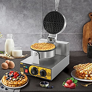 Dyna-Living Commercial Waffle Maker Electric Waffle Iron Nonstick Restaurant Flip Waffle Cones Maker Machine Waffle Bowl Maker for Household Bakeries Snack Bar 110V 1200W