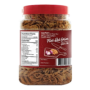 Jans Crispy Fried Red Onion | Garnishing, Seasoning, Topping | Large 8 oz