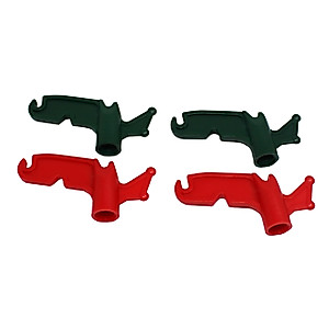 JSP Manufacturing Green & Red Plastic Utility Handy Hook - Screw On Pole Attachment Hook- 2 Kit