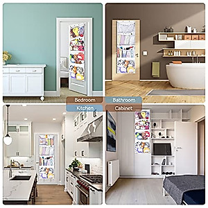 Stuffed Animal Storage Over The Door Organizer Stuffed Animal Net Or Hammock Hanging Organizer for Bedroom Bathroom Nursery Kids Room Toy Net Hammock for Stuffed Animals Holder with 4 Large Pockets