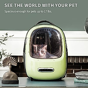 PETKIT Pet Backpack Carrier for Cats and Puppies, Ventilated Cat Backpack Carrier with Inbuilt Fan & Light, Comfort with Padded Strap for Travel, Hiking, Walking & Outdoor, Lightweight and Spacious