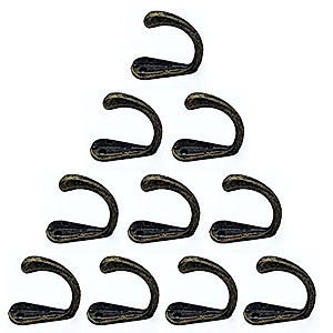 Richohome 10 Pcs Bronze Vintage Wall Mounted Single Hook Hangers
