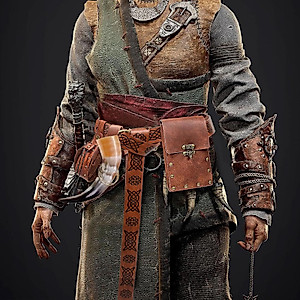 SUMGOGO Skirt Hikes Renaissance Medieval Keyring Belt Hook Loop Wrist Waistband Accessory Ren Faire LARP Cosplay Costumes (Brown With Belt)