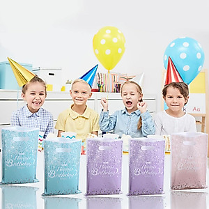 30 Packs Cute Party Gift Bags 10pcs Teal，10pcs pink，10pcs Purple Silver Masonry candy bags birthday party supplies children's candy bags children's party supplies Happy Birthday theme party supplies