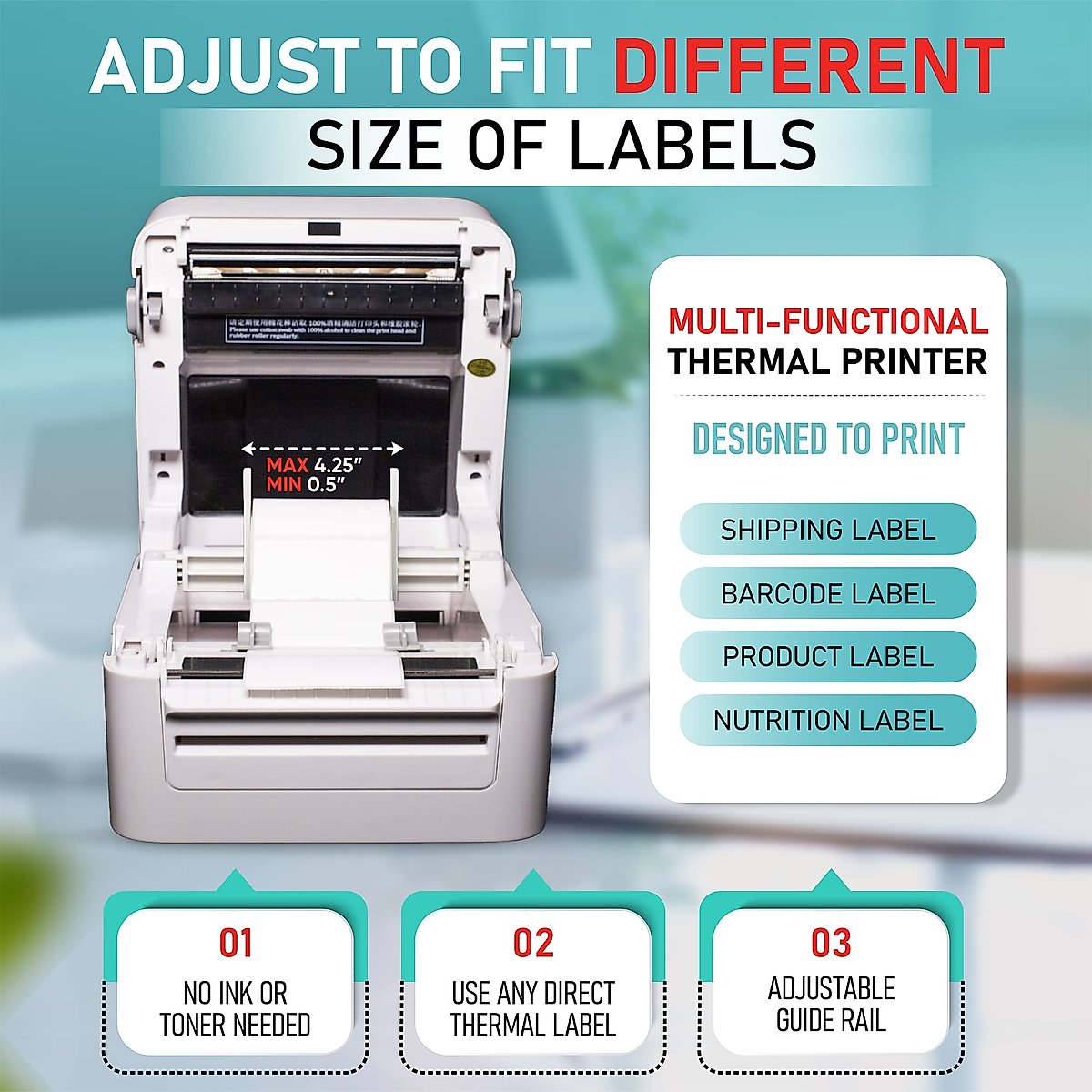 Arkscan 2054K-AP Auto Peel Shipping Label Printer, Separate Label from Backsheet Automatically, Print on Windows Mac Chromebook via USB, Print Wireless for Bluetooth on Windows ONLY, UPS USPS FedEx