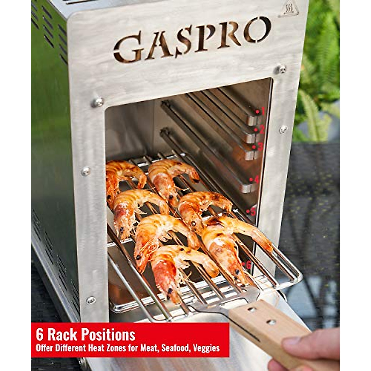 GASPRO 1500℉ Quick Cooking Propane Infrared Steak Grill with Foldable Dustproof Panel, 304 Stainless Steel