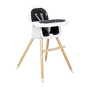 Dream on Me Lulu 2-in-1 Convertible Highchair in Black | Compact High Chair | Lightweight | Portable