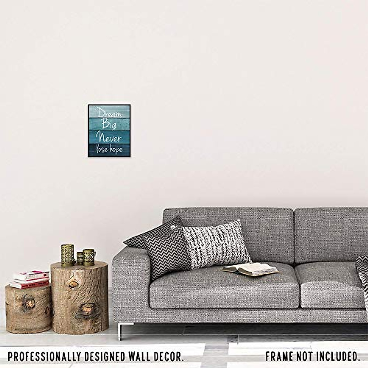 Farmhouse Inspirational Dream Big Never Lose Hope Prints, 1 (8x10) Unframed Photos, Wall Art Decor Gifts Under 15 for Home Office High School College Student Teacher Coach Positive Message Motivation