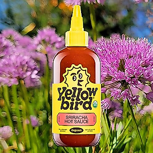 Organic Sriracha Hot Sauce by Yellowbird - Organic Chili Pepper Sauce with Red Jalapenos, Agave and Garlic - Plant-Based, Gluten Free, Non-GMO - Homegrown in Austin - 9.8 oz