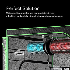 VIVOSUN D4 4 Inch 195 CFM Inline Duct Ventilation Fan HVAC Vent Blower for Hydroponics Grow Tent