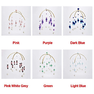 Baby Crib Mobile,Baby Mobile Crib Felt Ball Hanging Toys Pendant Wind Chimes Decorations,Gifts for Newborn,Nursery Decor for Girls Boys(Purple)