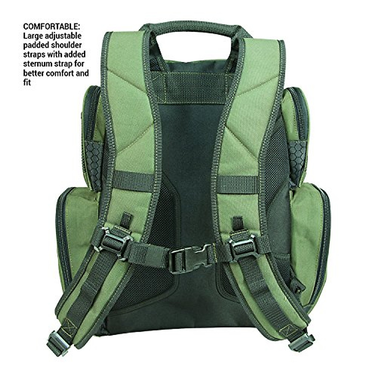 Custom Leathercraft Wild River WT3606 Multi-Tackle Large Backpack with Two 3600 Style Trays, One Size, Green
