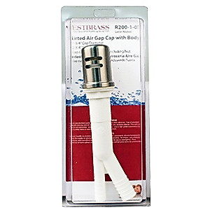 Westbrass R200-1-07 1-3/4" x 2-3/4" Solid Brass Air Gap Cap Kit, Skirted, Satin Nickel