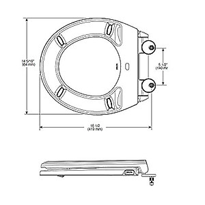 DELTA FAUCET Rubber Limited 803902-N-WH Sanborne Round Nightlight Toilet Seat with Slow Close and Quick-Release, White