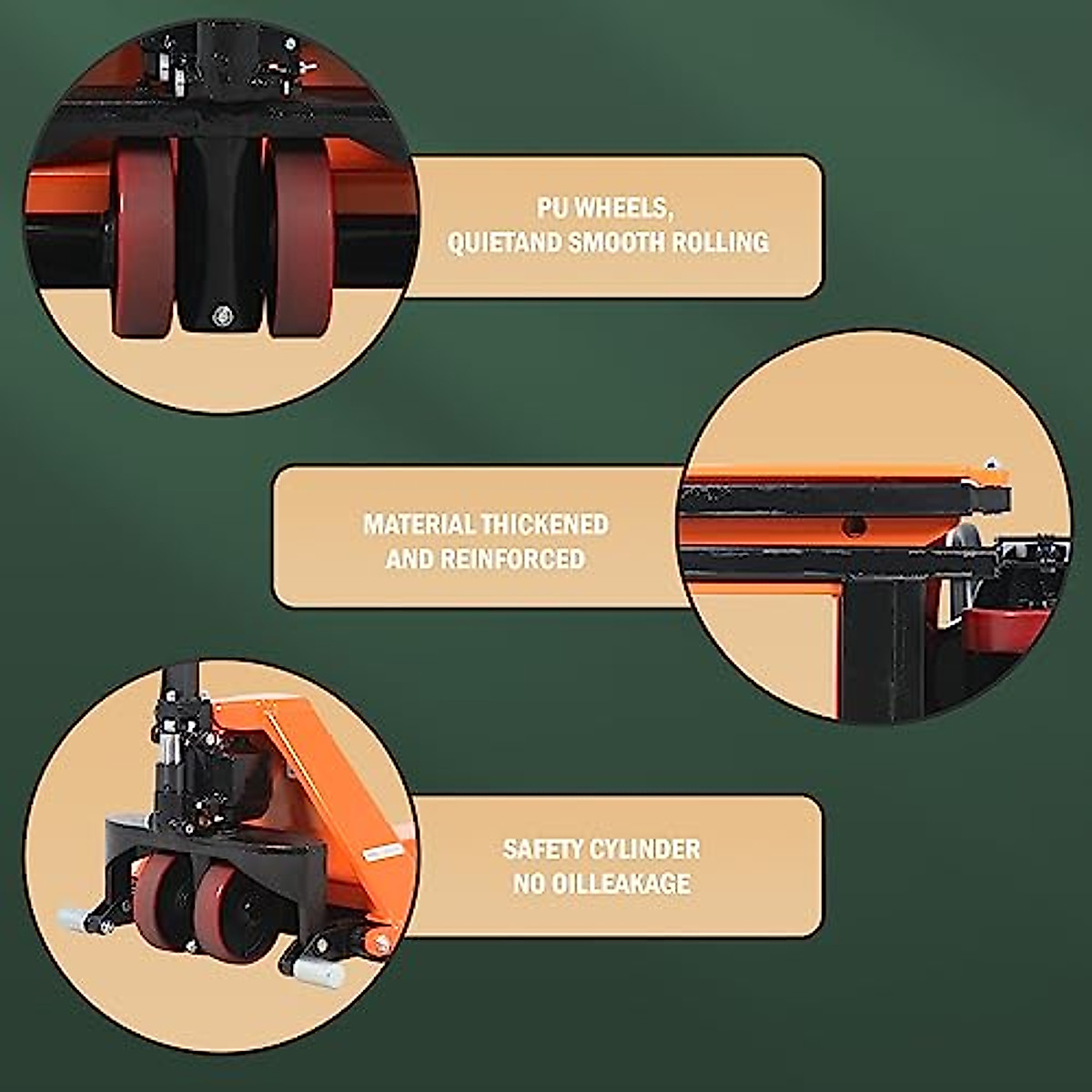 Tory Carrier Manual Scissor Pallet Jack Hand Truck Lift 2200lbs Capacity, 45" Lx27 W Fork, 3.3'' Lowered, 31.5'' Raised Height
