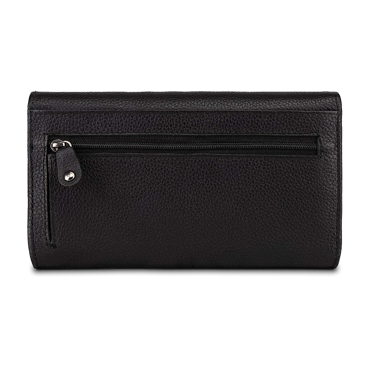 LEABAGS Leather Wallets for Women - RFID Blocking Button Closure 18 credit card slots - Women's Wallets Small Genuine Leather Bifold Compact