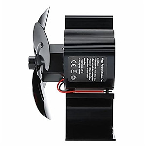 UXZDX CUJUX 4 Blades Stove Fan Heater Small Size Heat Powered Log Wood Burner Quiet Home Fireplace Fan (Color : Black, Size : 180x160x80mm)