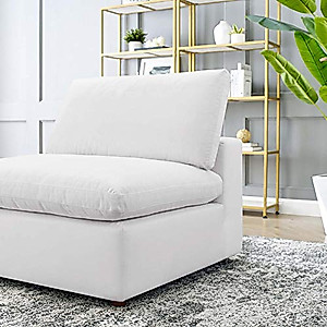 Modway Commix Down-Filled Overstuffed Performance Velvet Sectional Sofa Armless Chair