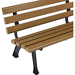 Global Industrial Park Bench with Backrest, 4'L, Tan