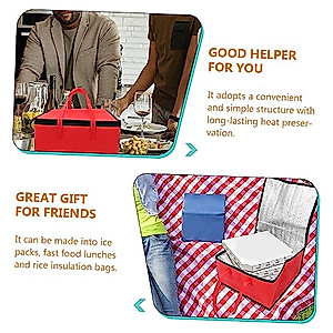 CIYODO Insulation Bags Foldable Lunch Bag Reusable Food Bag Large Insulated Lunch Bag Insulated Shopping Bag Zip Tote Bag Insulated Grocery Bag Window Cooler Bag Non-woven Fabric Red