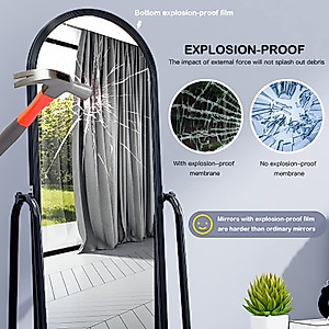 Jexdar Full-Length Mirror with Bracket, 66"x17"Adjustable Stand Up Mirror on Wheels with Underneath Storage, Floor-Standing Make Up Vanity Mirror Dressing Mirror for Bedroom Bathroom Porch