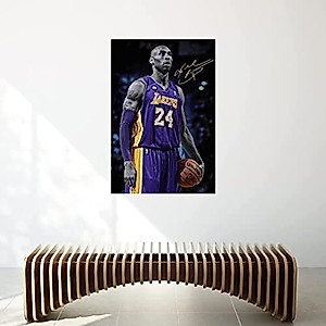 Kobe Bryant Basketball Sports Legend Star Signed Art Poster Canvas Wall Art Unframe 12x18inch For Basketball Fans Room Club Decoration