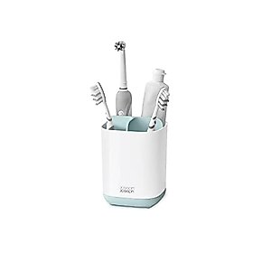 Joseph Joseph 70500 EasyStore Toothbrush Holder Bathroom Storage Organizer Caddy, Small, Blue