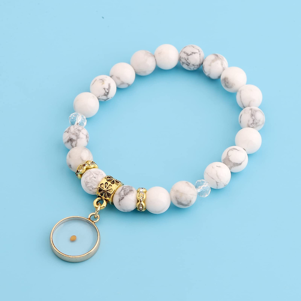 UJIMS Seed Faith Beads Elastic Bangle Faith Inspirational Message Card Gift Christian Gift Mustard Jewelry Seed Zipper (Seed Beads Card Bracelet)