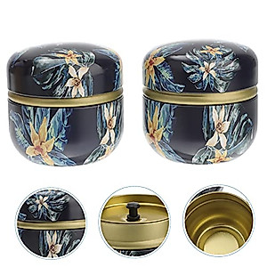 HEMOTON Tea Storage 2pcs tea pot wrought iron tea canister metal tin can Tea Bag Holder