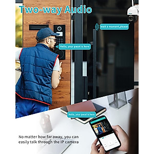 SOVMIKU 4MP 8X Optical/Digital Zoom Wireless Outdoor Security Cameras,Auto Tracking,360° PTZ WiFi Camera,Human Detection,2-Way Audio,24/7 Record,Alexa