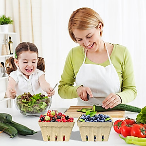 30 Pack Natural Pulp Fiber Berry Basket,Small Molded Produce Vented Basket Kitchen Supplies for Strawberry Blueberry Raspberry, Fruit Tray for Fruit Vegetable Farmer Market Grocery (Small)