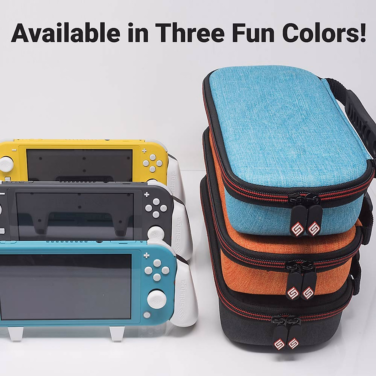 Satisfye - ZenGrip Go Slim Bundle (Lite), Accessories Compatible with Nintendo Switch Lite - Bundle includes: Grip Lite, Slim Case. BONUS: 2 Thumbsticks (Gray)