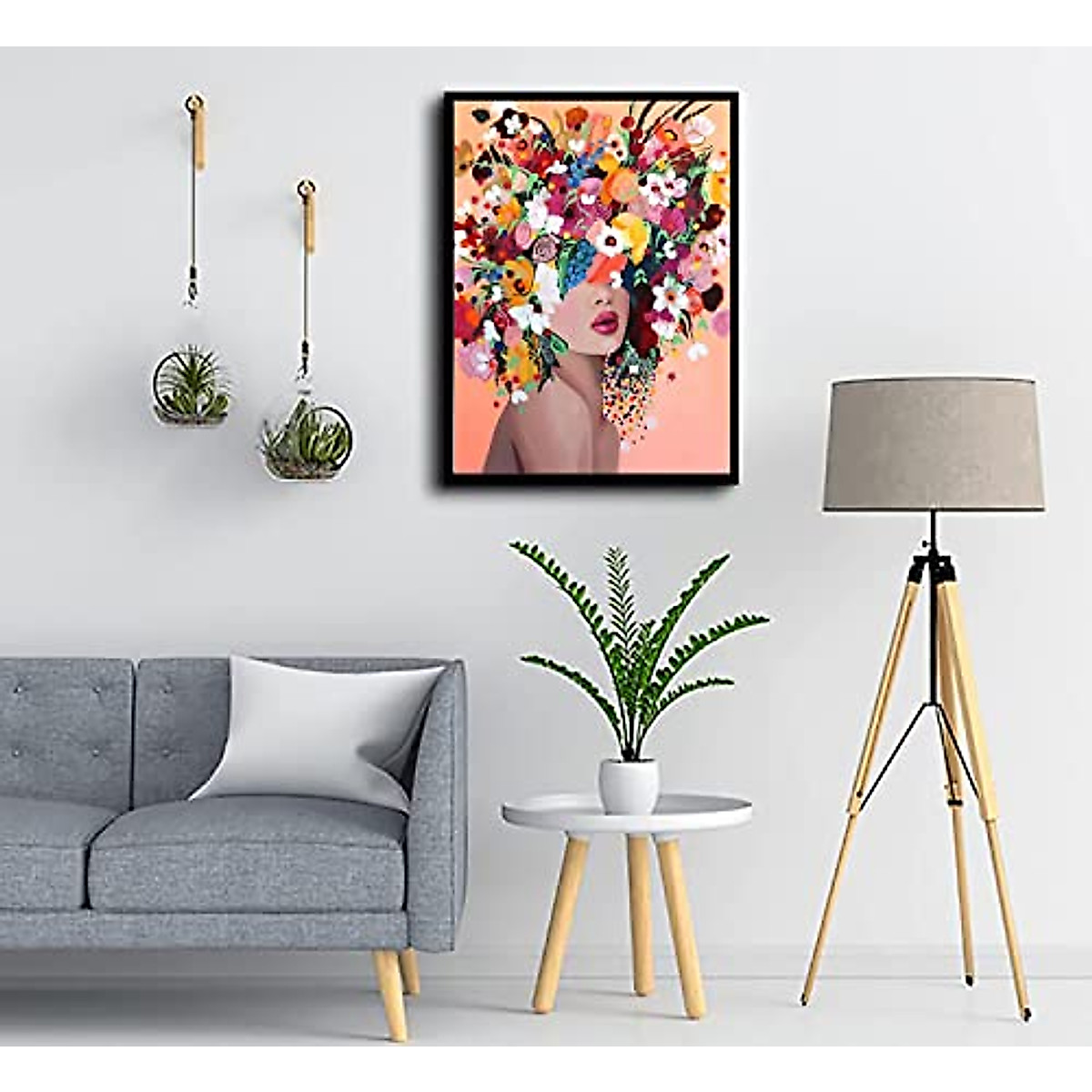 GemZono Diamond Art Painting Kits for Adults&Kids-Flower Women Full Drill Diamond Dots Paintings for Beginners 5D Diamond Art Paint DIY for Girls Crafts&Home Wall Decor 12x16inch