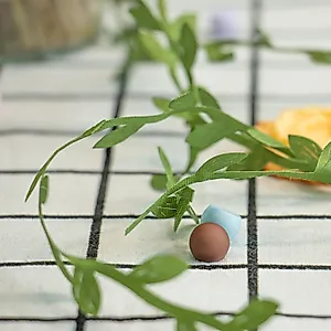 21.8 Yard Leaves Trim Ribbon, Green Leaf Ribbon for Crafts, Artificial Vines for Wedding Party Baby Shower Home Decoration, Foliage Rattan for DIY