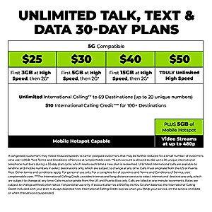 SIMPLE Mobile Prepaid Sim Card Kit (Verizon Network), Regular & Micro Size Sim Card