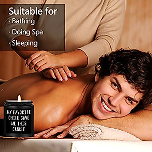 Gifts for Dad, Dad Gifts from Daughter Son, Birthday Gifts for Dad Grandpa, Fathers Day Thanksgiving Christmas Gifts for Dad Who Wants Nothing-My Favorite Child Gave Me This Candle(Black, Sandalwood)