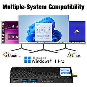 HIGOLEPC Mini PC Windows 11 Pro Celeron N4000 4GB/64GB,Micro Computer Stick PC USB PD3.0 and HDMI 4K Gigabit Ethernet,WiFi 5.0,BT 4.2, Mini Computer on Business Office Media Home